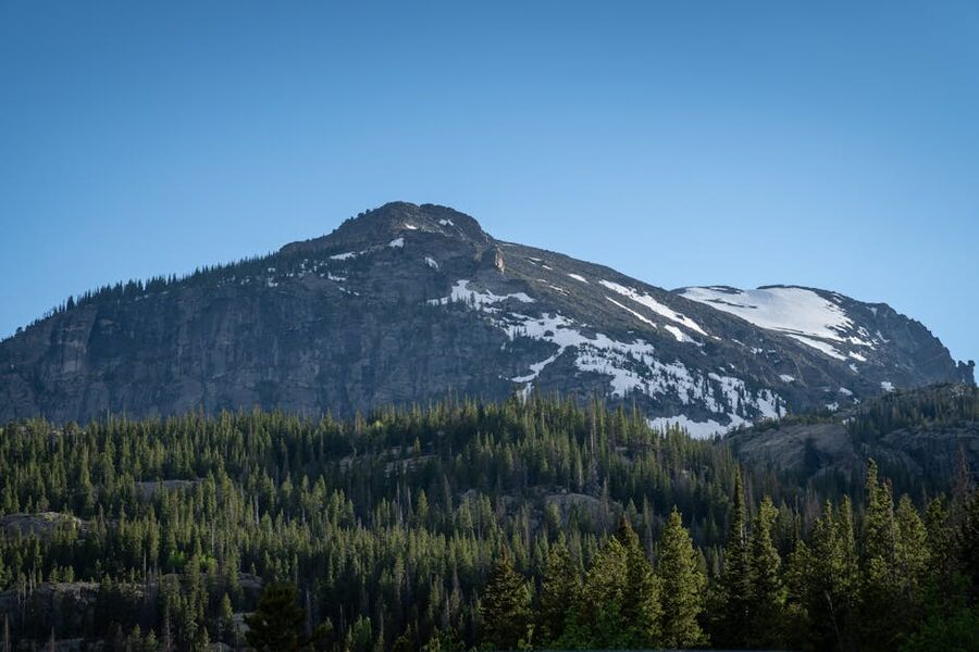 Snow-capped Rocky Mountain peaks in Colorado