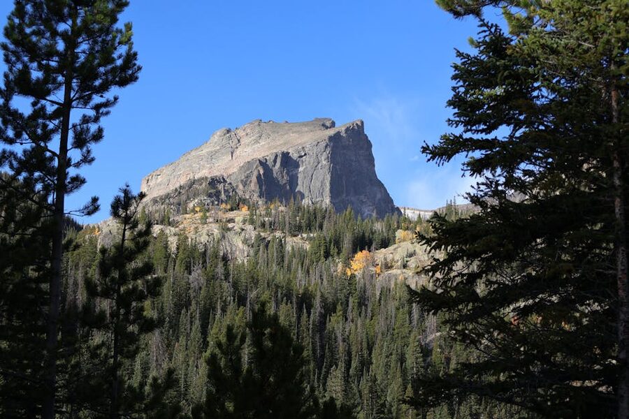 Towering peak and forest in Rocky Mountain National Park