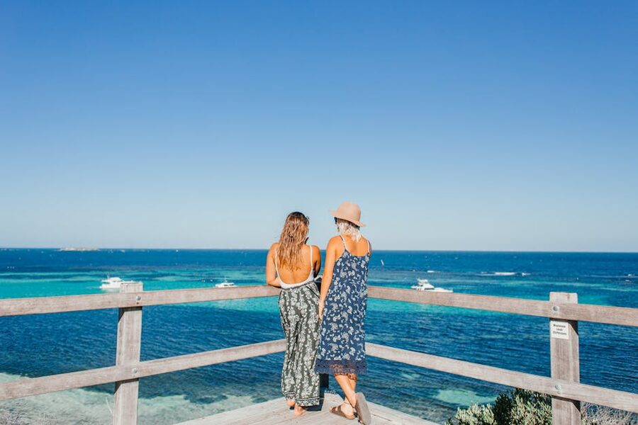 Viewing platform overlooking a Rottnest Island bay