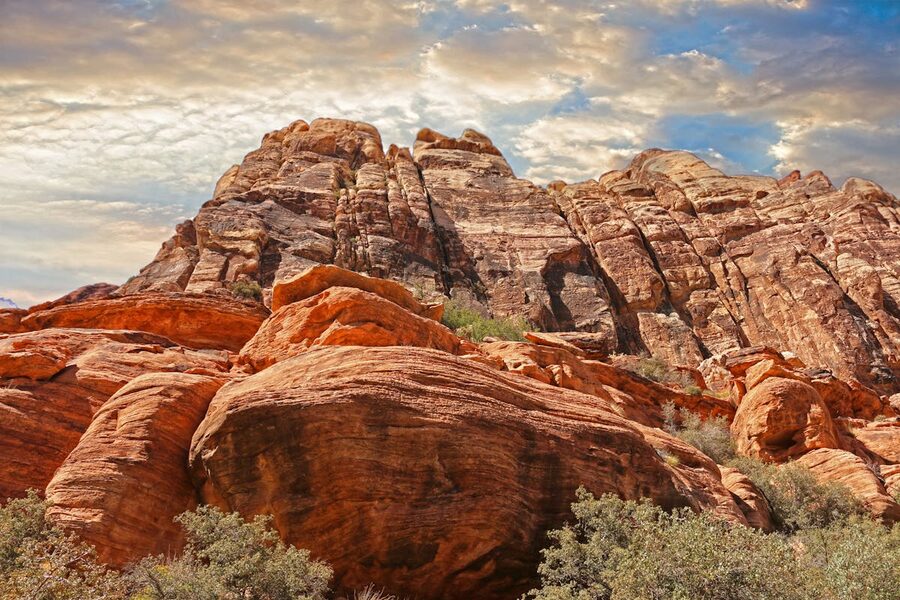 Red Rock Canyon stunning geological formations during sunset