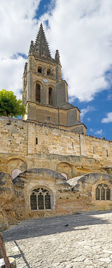 Saint-Emilion monolithic church interior limestone carved Benedictine