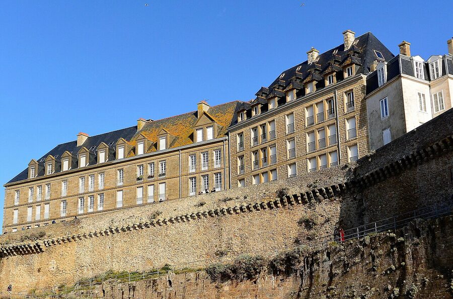 Cobbled street inside Saint-Malo Intra-Muros