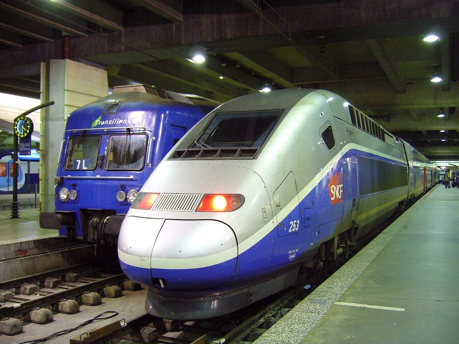TGV Atlantique at Gare Montparnasse, the direct service to Saint-Malo