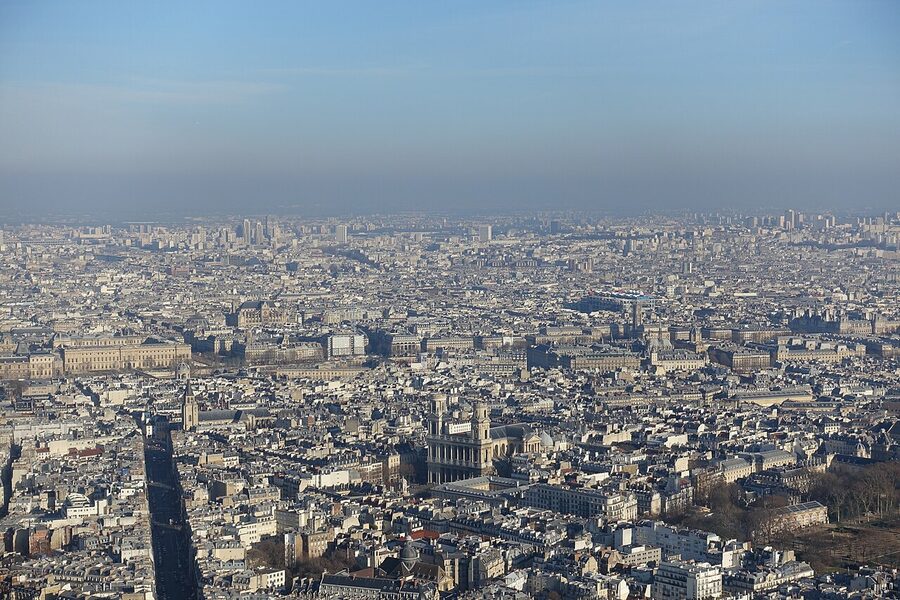 Saint-Sulpice church seen from Montparnasse Observatory