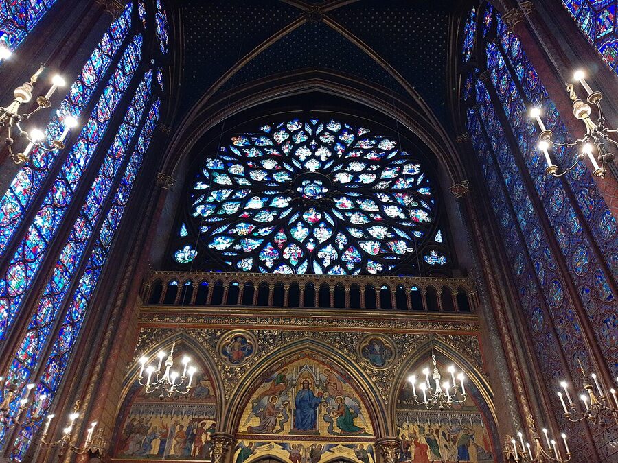 Sainte-Chapelle rose window upper chapel Paris