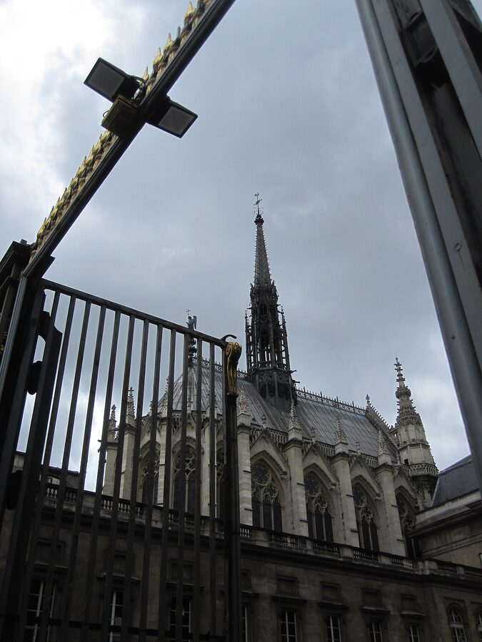 Sainte-Chapelle gothic spire exterior in Paris