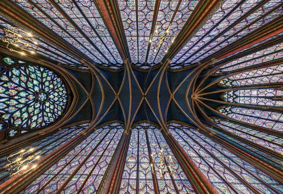 Sainte-Chapelle stained glass ceiling Paris