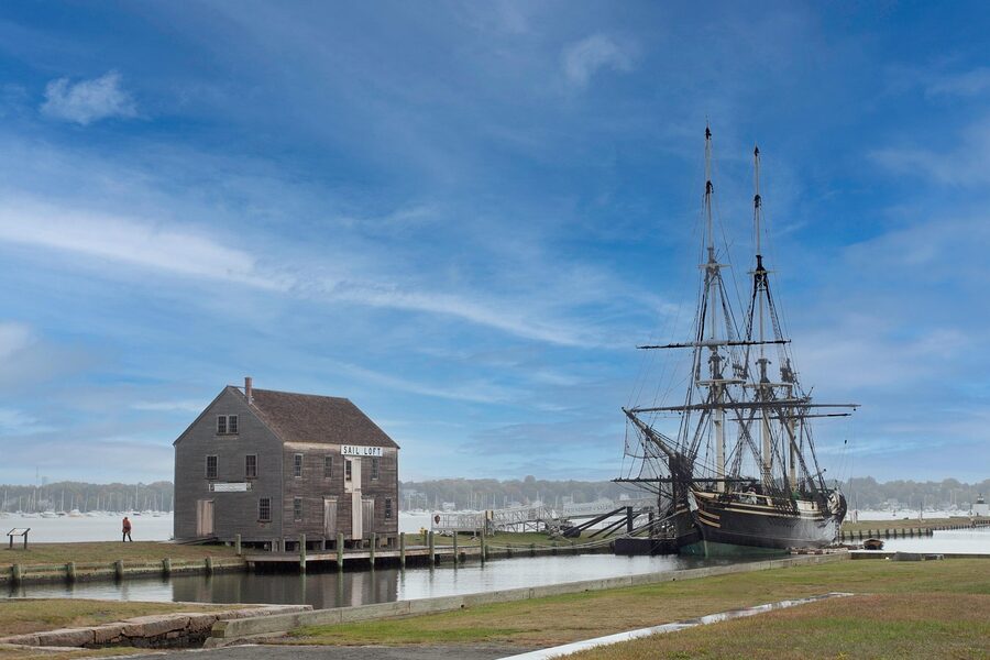 Historic Sail Loft building at Salem Massachusetts waterfront
