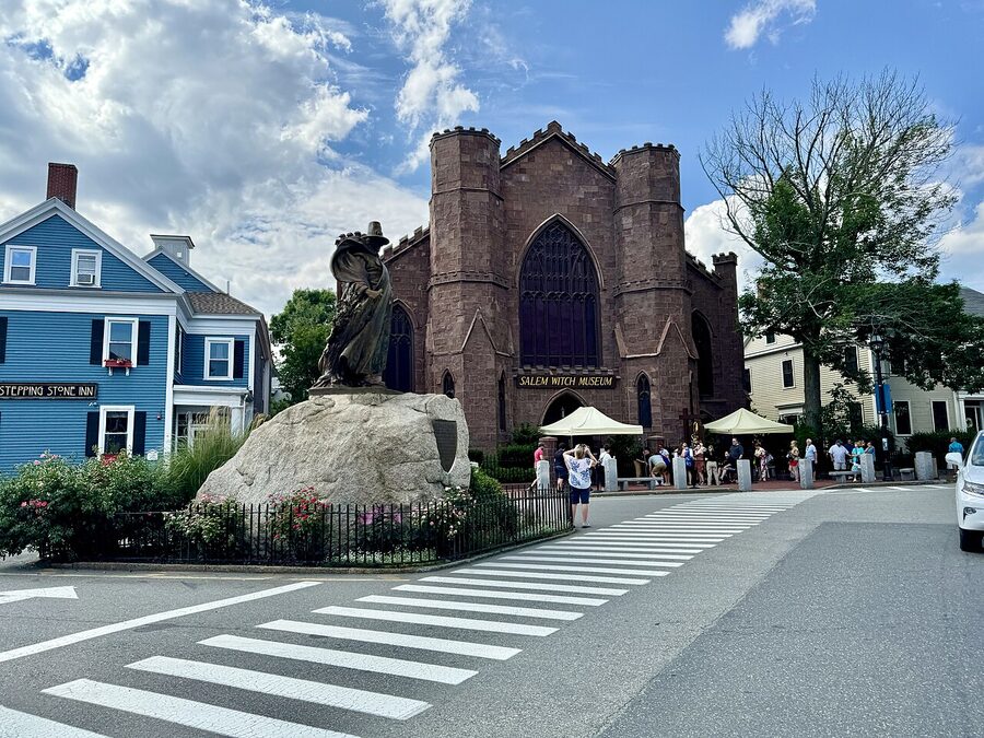 Salem Witch Museum former Unitarian East Church Gothic Revival building Washington Square