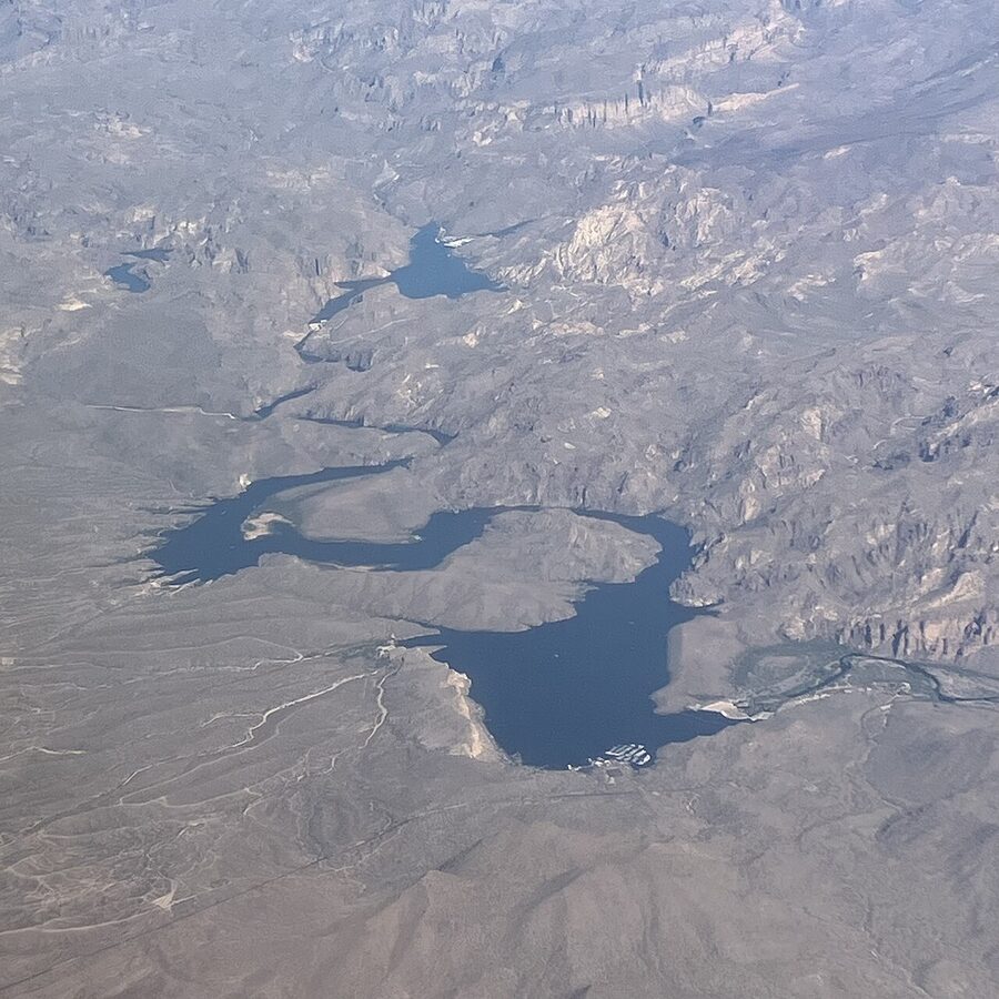 Aerial view of Saguaro Lake in Tonto National Forest, Arizona