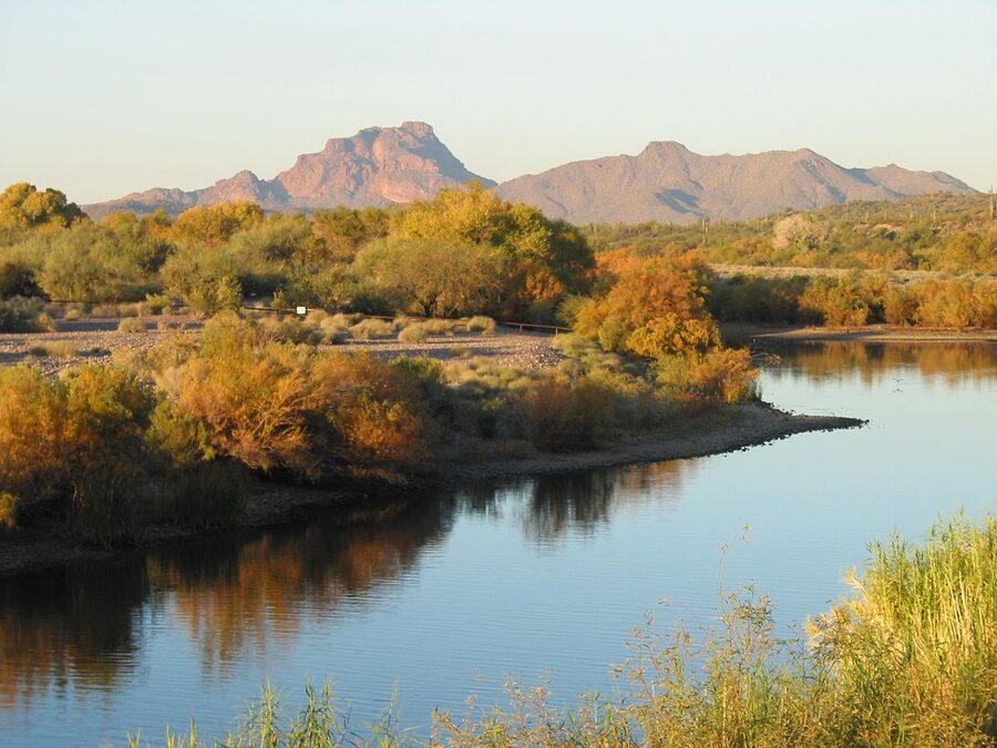Sunrise reflections on the Lower Salt River