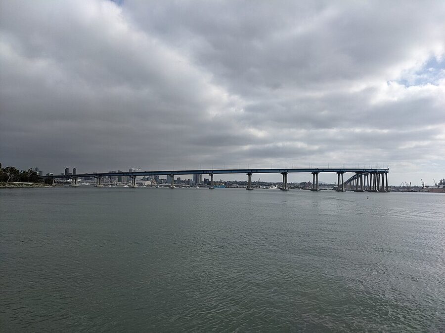 San Diego-Coronado Bridge seen from the bay
