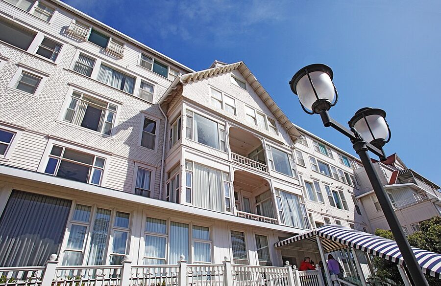 Side entrance of Hotel del Coronado, Coronado California