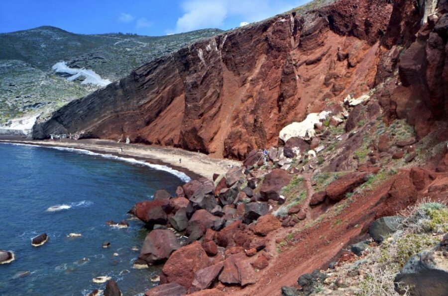 Santorini: Akrotiri Excavation, Megalochori, & Beaches Tour - Visiting the Beaches: Red Beach and Perivolos
