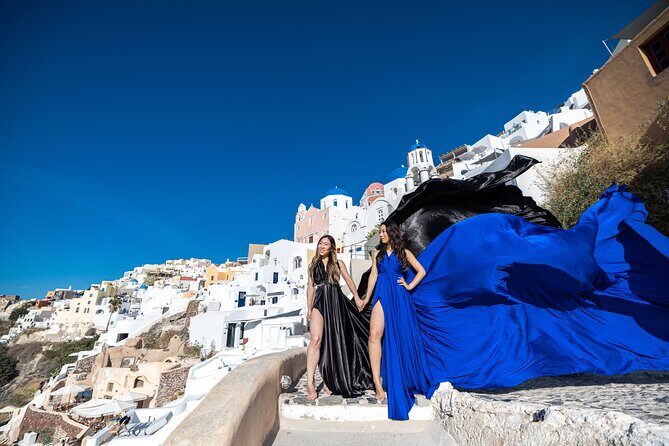 Santorini: Flying Dress Professional Photography *Dress Included* - The Photography and Guidance