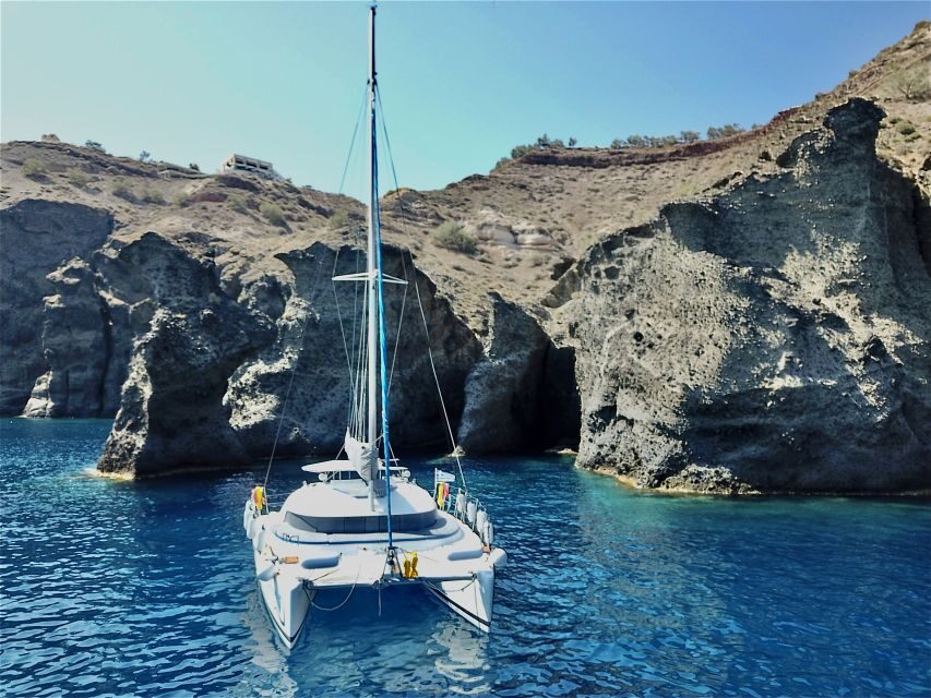 Santorini: Private All-In Catamaran Cruise, with Food|Drinks - Transportation, Safety, and Comfort