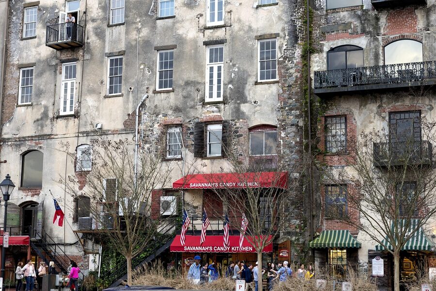 Antique shop window in Savannah