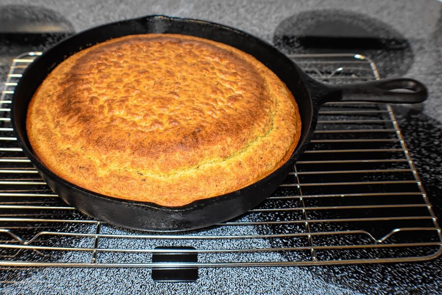 Skillet cornbread on a Savannah food tour