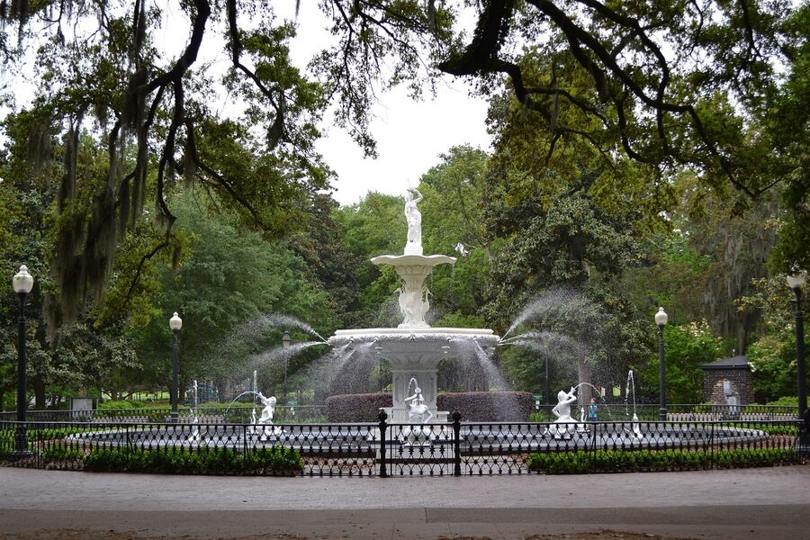 Forsyth Park fountain Savannah Georgia historic district