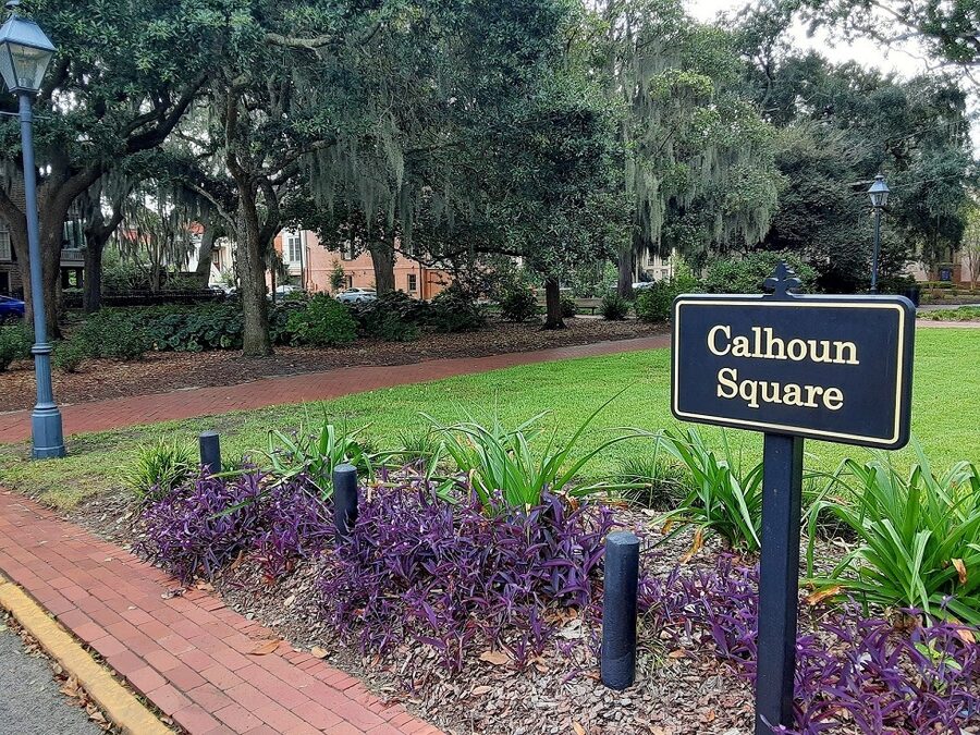 Calhoun Square in Savannah Georgia, one of the 22 historic squares