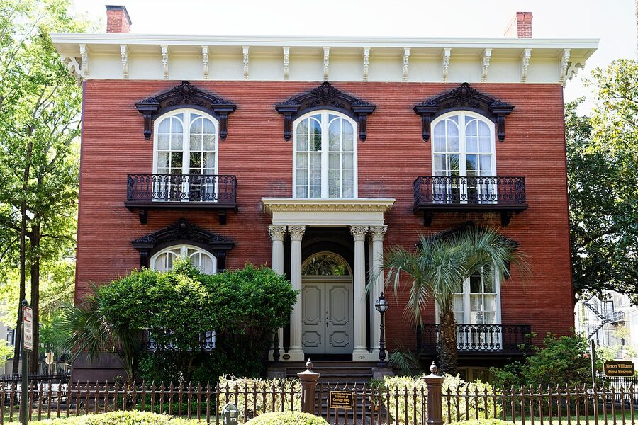 Mercer-Williams House exterior on Monterey Square in Savannah