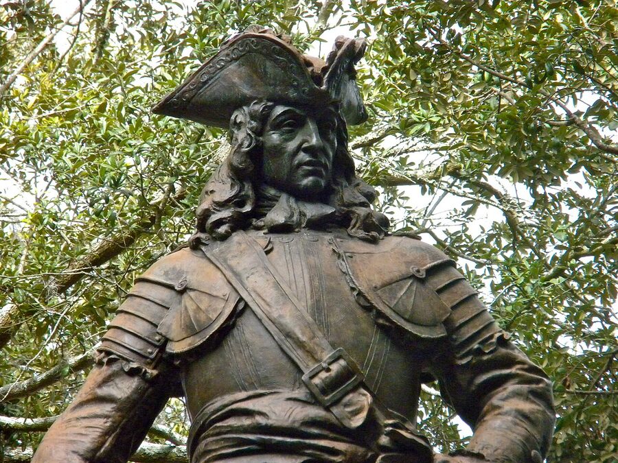 James Oglethorpe statue in Chippewa Square Savannah