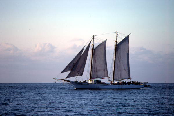Schooner Western Union at sunset in Key West Florida