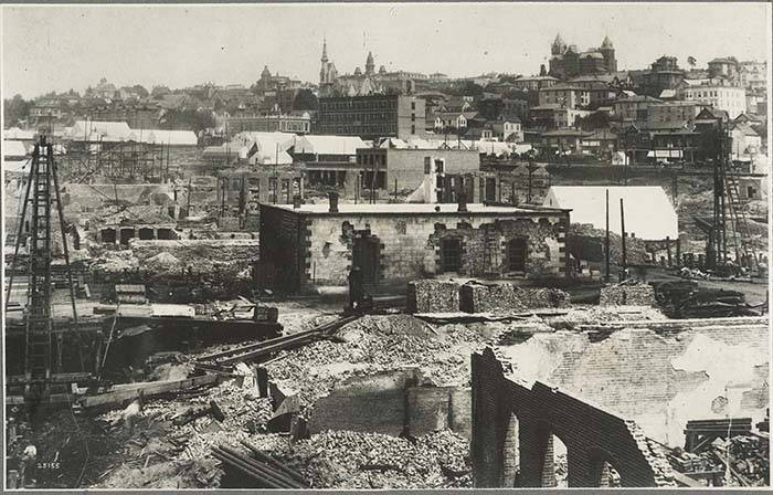 Ruins of Dexter Horton Bank after the Great Seattle Fire 1889