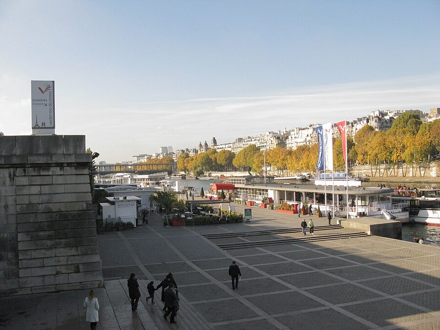 Vedettes de Paris pier at Port de Suffren on the Seine near the Eiffel Tower