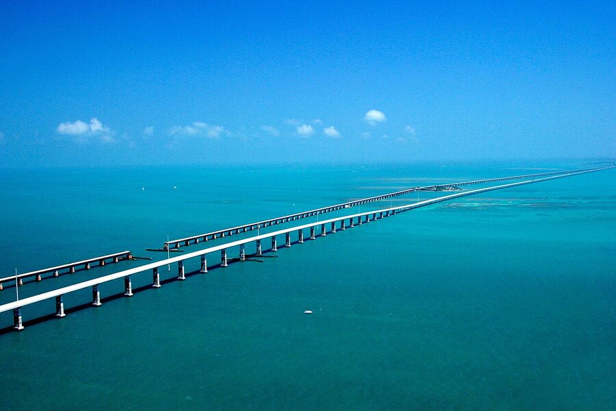 Seven Mile Bridge Florida Keys from the water