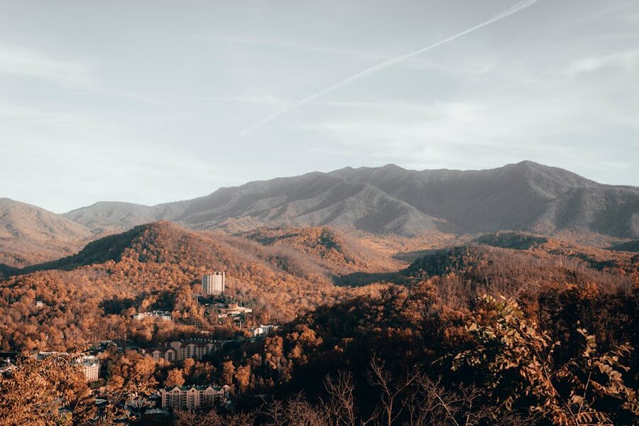 Smoky Mountains autumn foliage near Gatlinburg and Sevierville