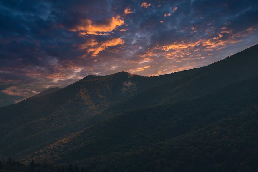 Sunset over the Smoky Mountains near Sevierville