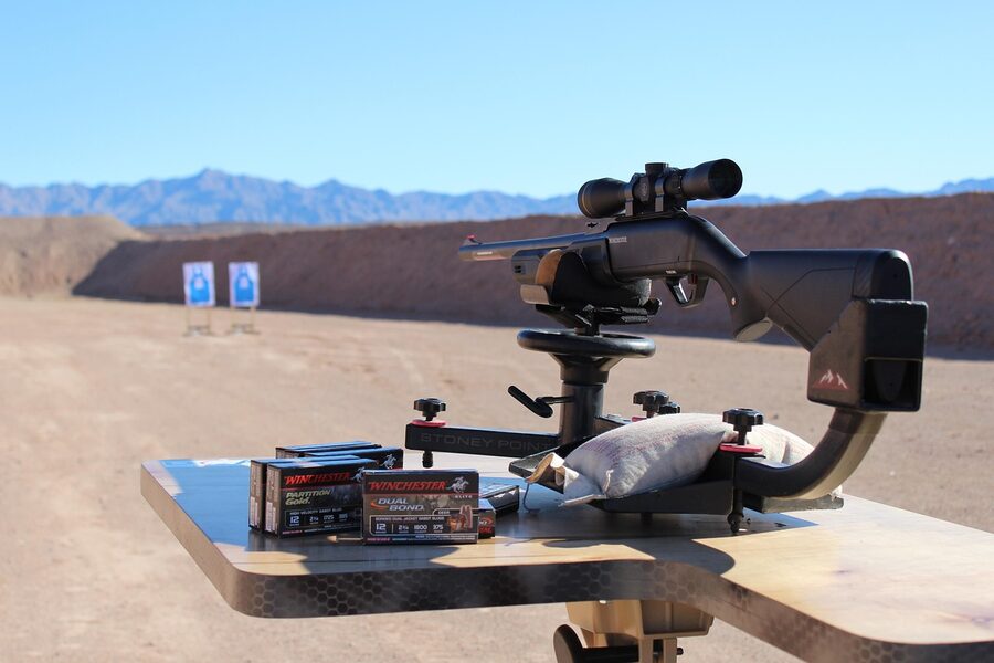 Desert outdoor military guns combat setting