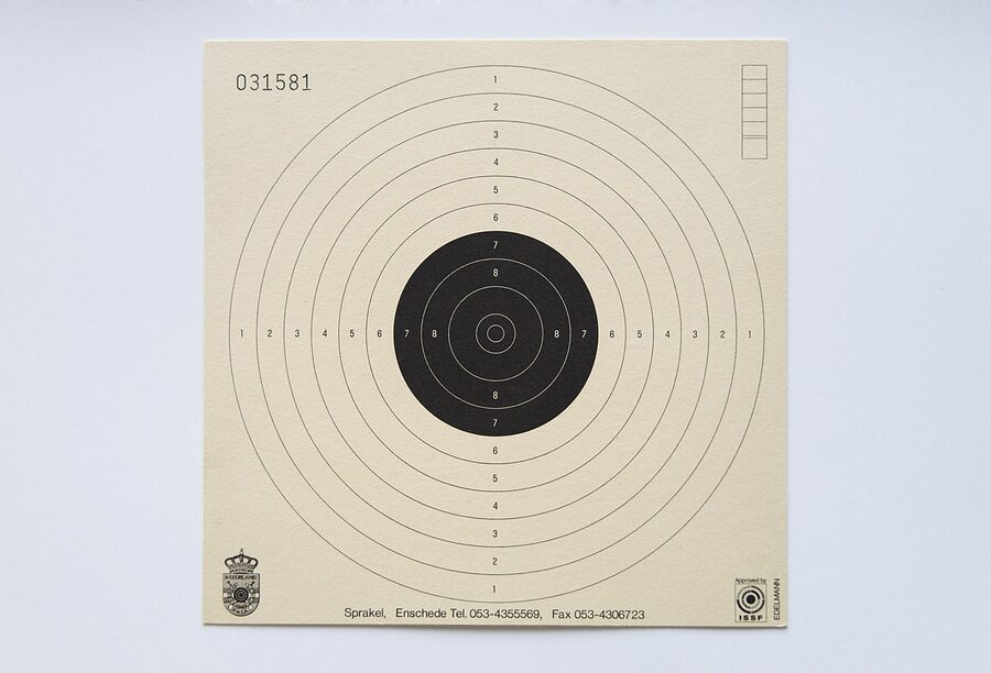 Target paper for shooting practice circles