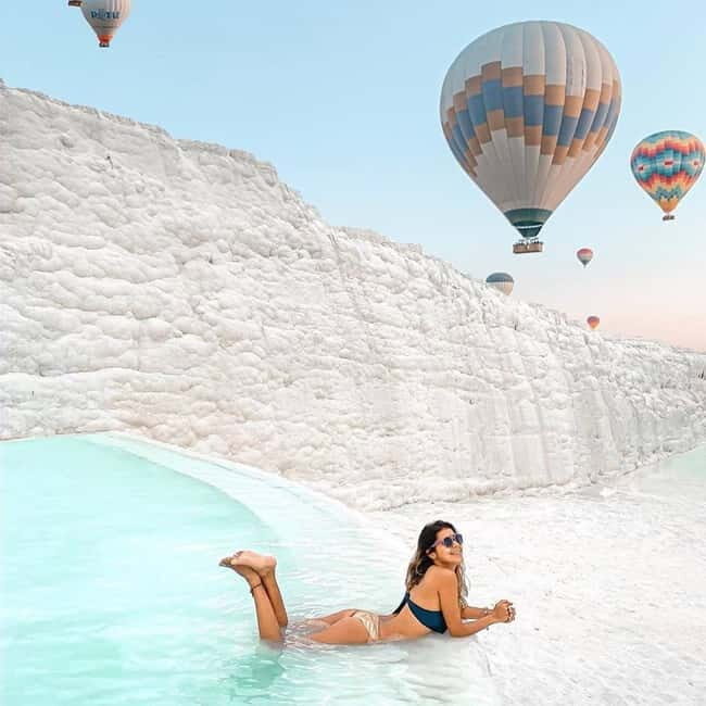 Side/Alanya: Pamukkale Hot Air Balloon Flight w/Lunch - The Ground Tour: Thermal Terraces, Hierapolis, and Cleopatras Pool