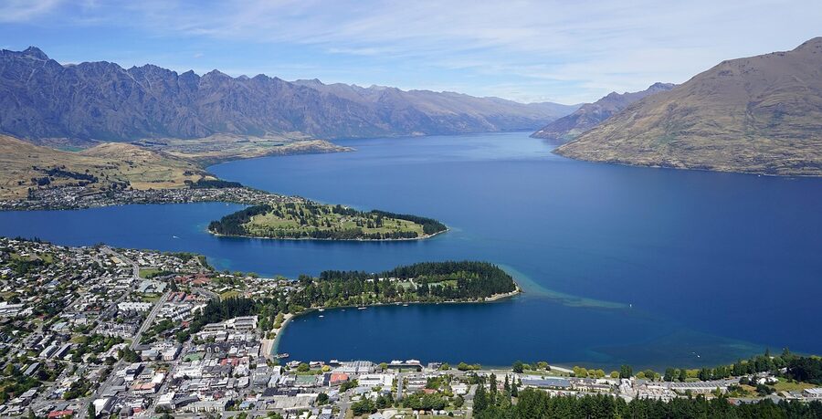 Lake Wakatipu from Bobs Peak Queenstown aerial