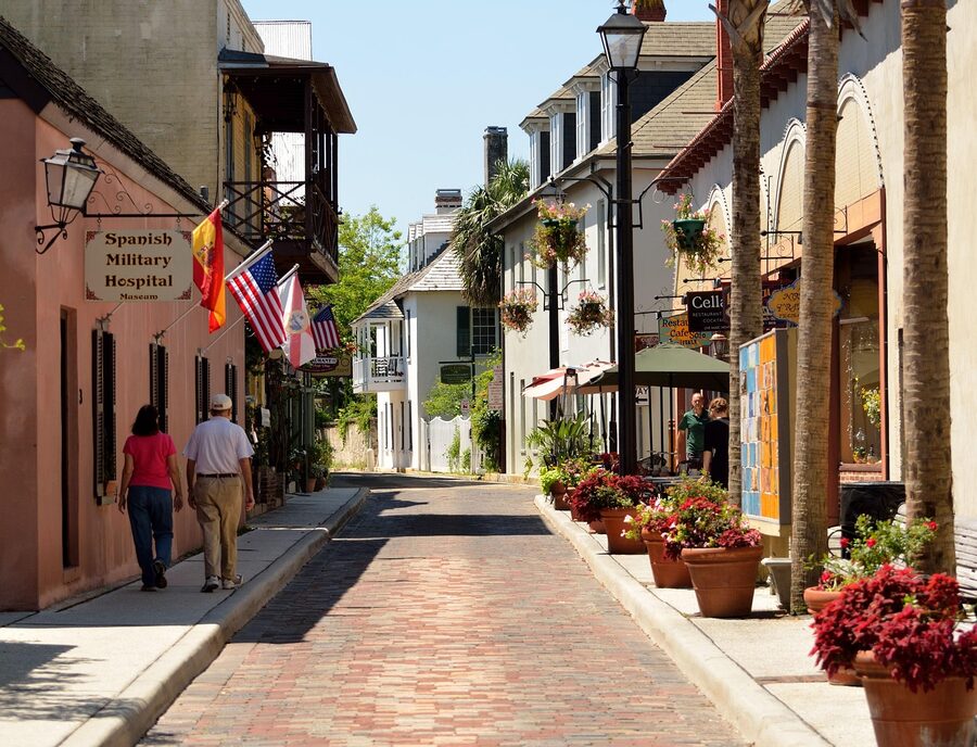 Aviles Street the oldest street in the USA in St Augustine