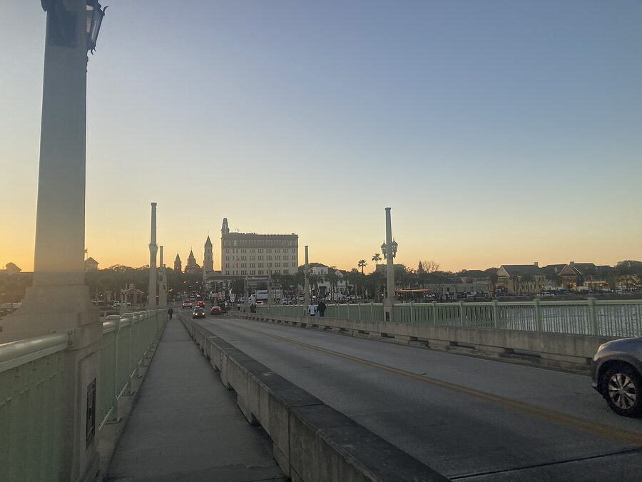 Bridge of Lions spanning Matanzas Bay in St Augustine Florida