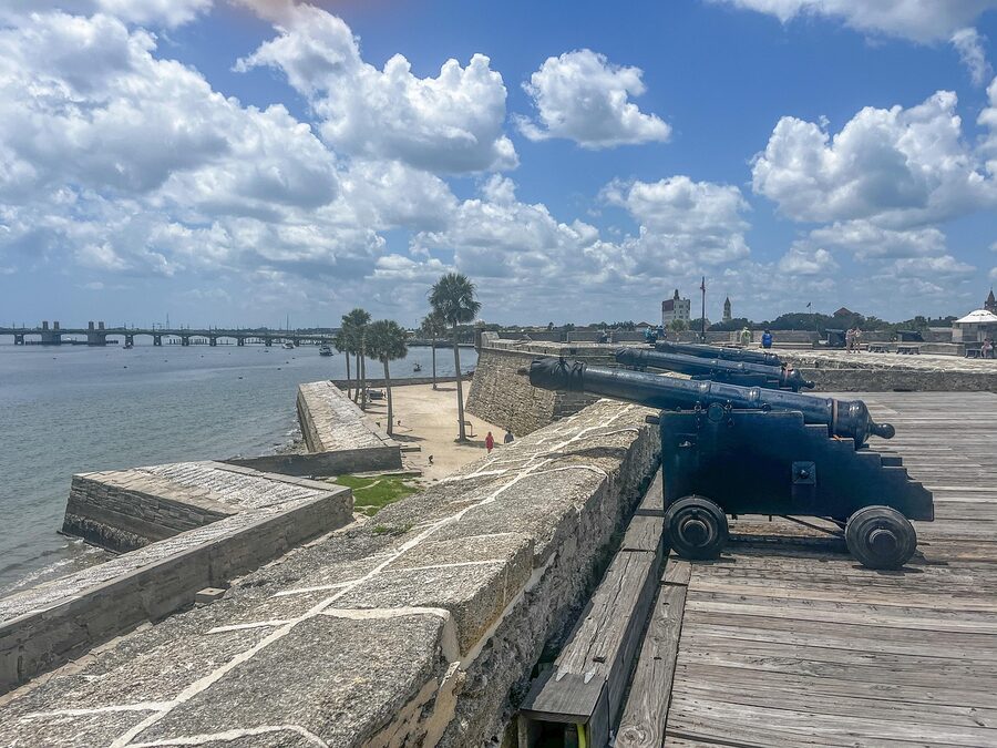 Cannons at Castillo de San Marcos fortress St Augustine