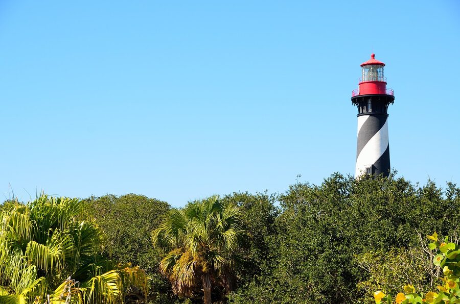 St Augustine Lighthouse black and white stripes Anastasia Island