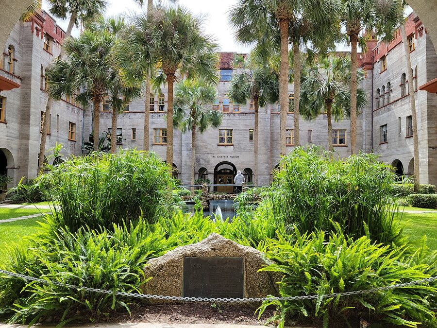 Lightner Museum inner courtyard with glass roof in St Augustine