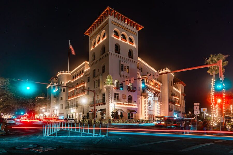 Casa Monica Hotel St Augustine at night long exposure