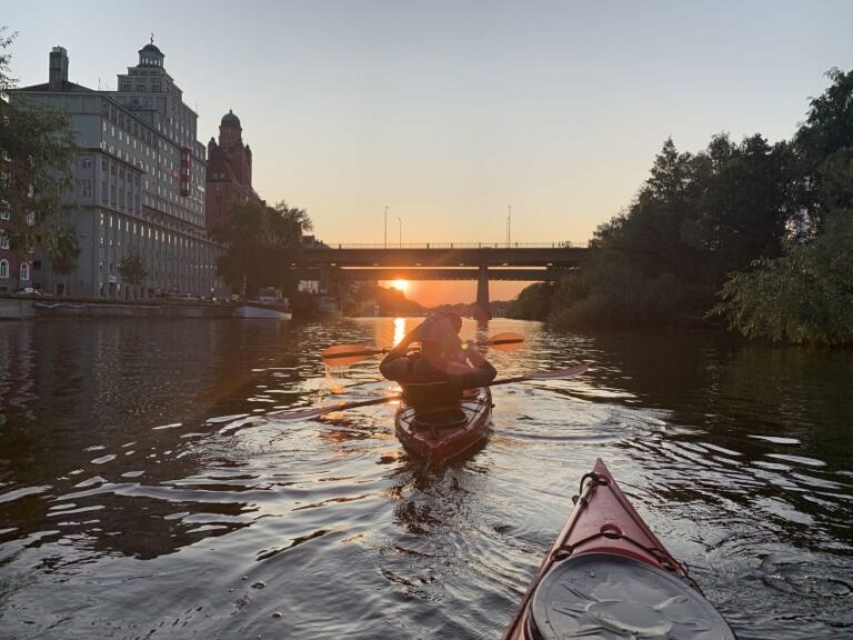 Stockholm: Sunset Kayak Tour in the City + Swedish Fika - The second paddle session and final return