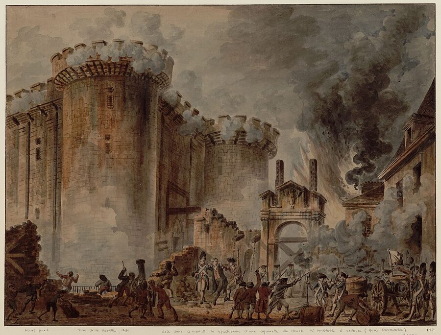 The Storming of the Bastille, 14 July 1789, watercolour by Jean-Pierre Houel