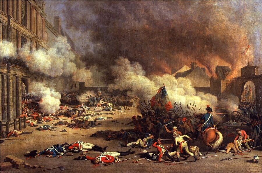 The Storming of the Tuileries on 10 August 1792, painting by Jacques Bertaux