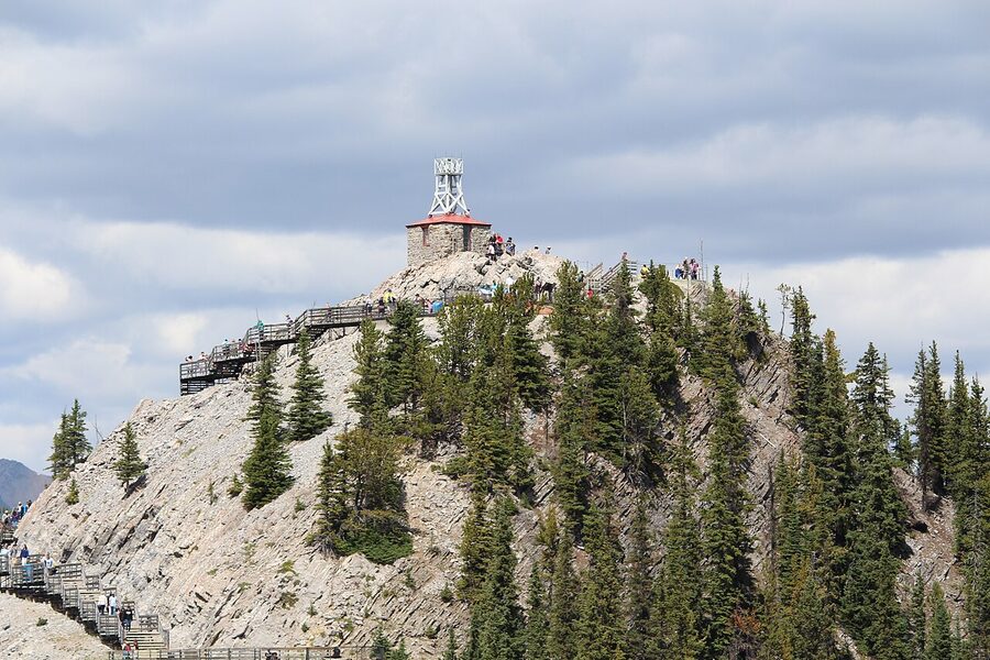 Sulphur Mountain ridge panorama Banff National Park