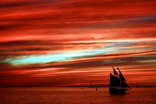 Sunset view from Mallory Square in Key West
