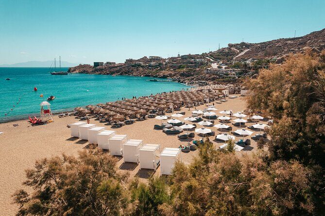 Super Paradise Beach Mykonos Seaside Sunbed (5th, 6th & 7th row) - What To Expect at Super Paradise Beach