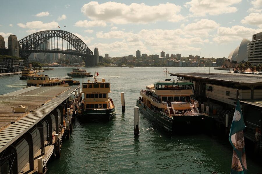 Sydney Harbour Bridge and Opera House from Circular Quay