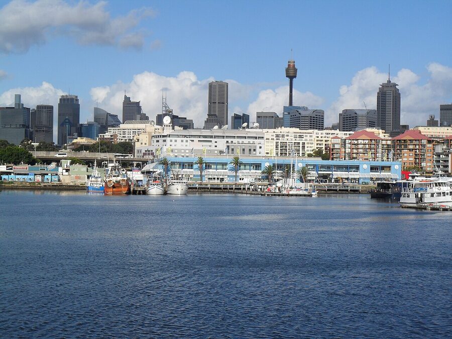Sydney Fish Market exterior viewed from Glebe